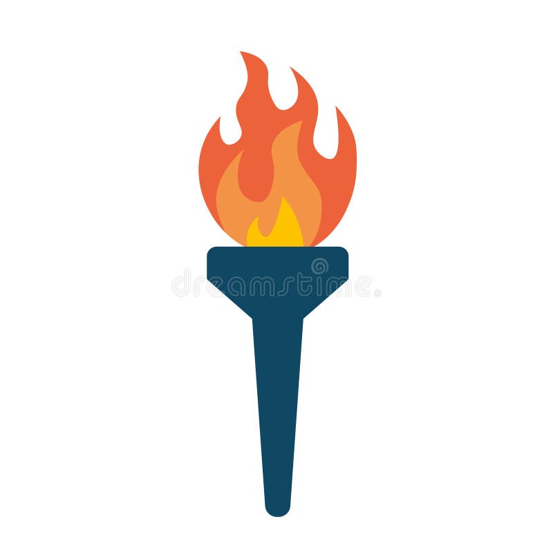Burning torch icon stock vector. Illustration of success - 295855636