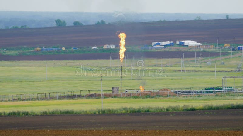 Burning a Torch at a Chemical Plant. Emission of Harmful Substances ...