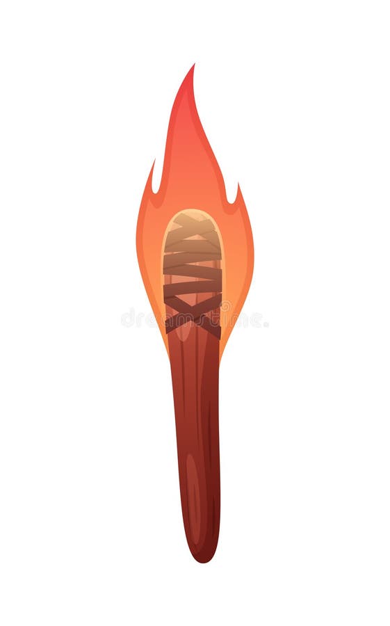 Burning Torch Prehistoric Composition Stock Vector - Illustration of ...