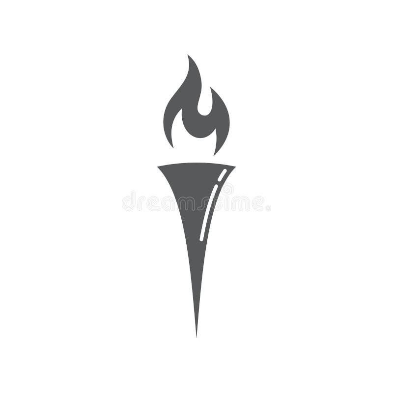 Burning Torch Vector Icon Symbol Isolated on White Background Stock ... Burning Torch Vector Icon Symbol Isolated on White Background Stock ...
