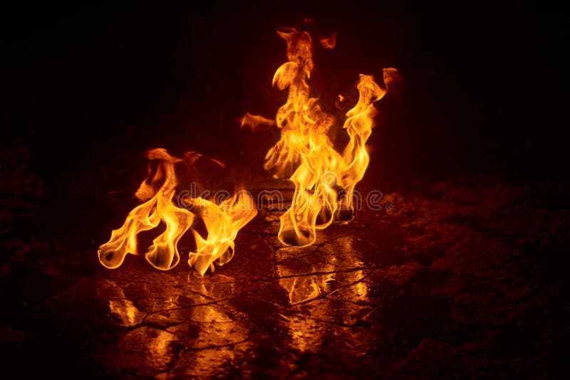 Burning Torches, Lying on the Ground Stock Image - Image of bonfire ...