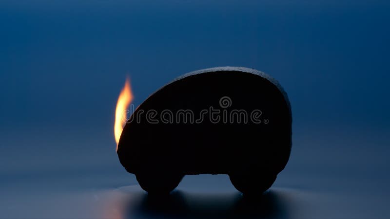Burning toy car in a dark stock photo. Image of accident - 100884770