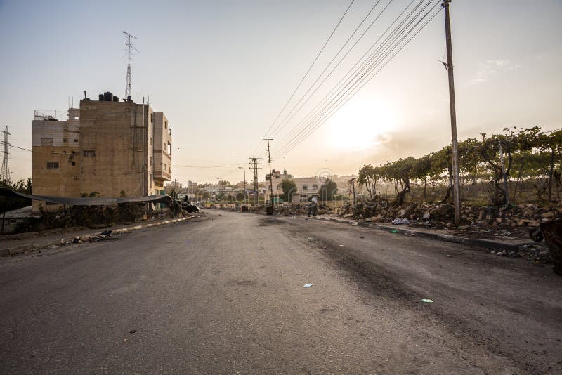 Burning Trash Bin after Riots in Hebron, Palestine Stock Image - Image ...