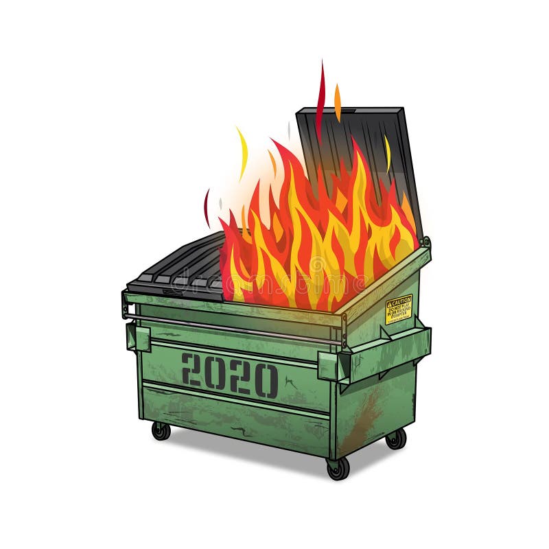 Burning trash can in 2020 stock illustration. Illustration of machine ...