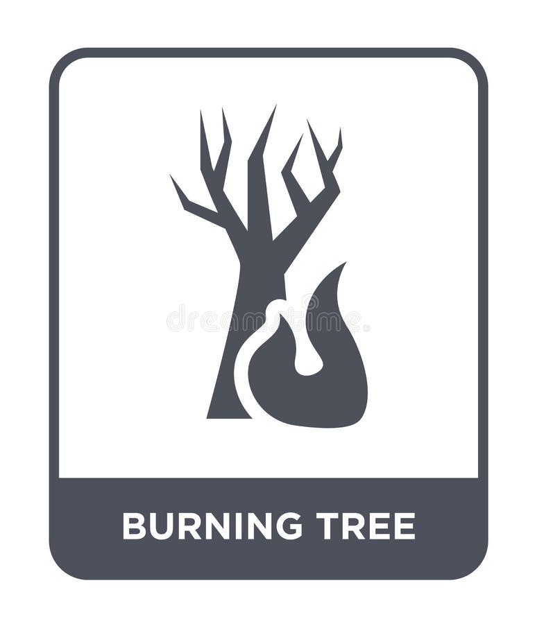 Burning Tree Icon in Trendy Design Style. Burning Tree Icon Isolated on ...