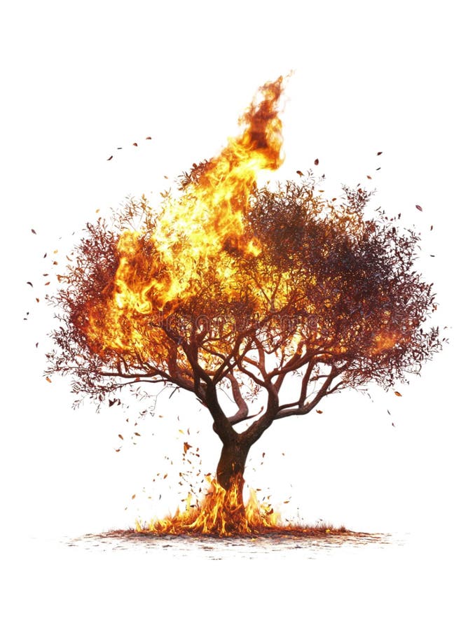 Burning Tree Isolated on a Transparent Background Ideal for ...