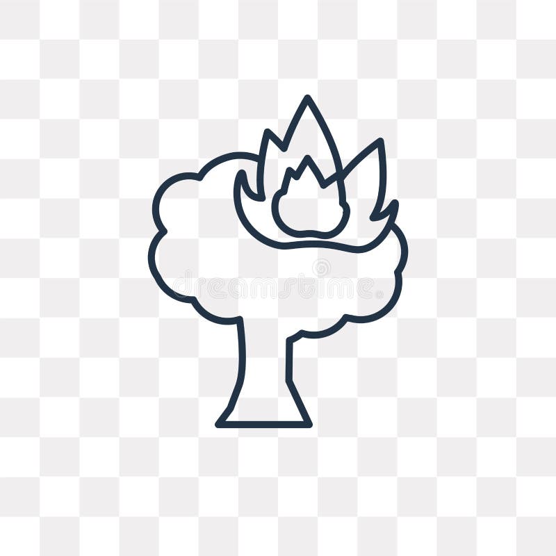 Burning Tree Vector Icon Isolated on Transparent Background, Lin Stock ...