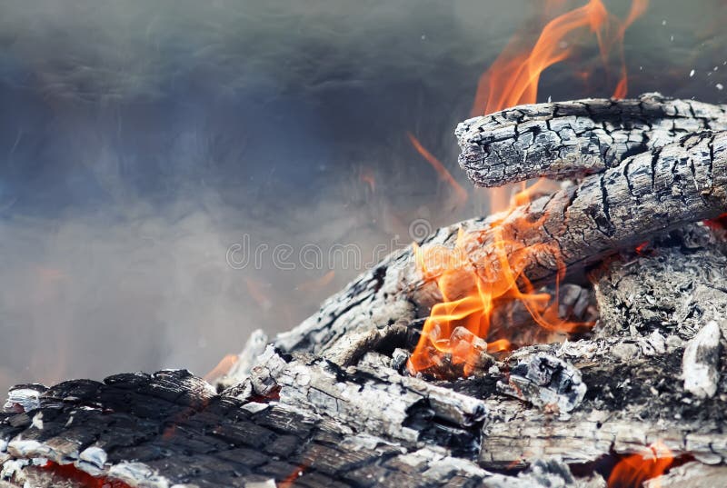 Burning Up White Hot Coals and the Bright Red Flames Stock Image ...