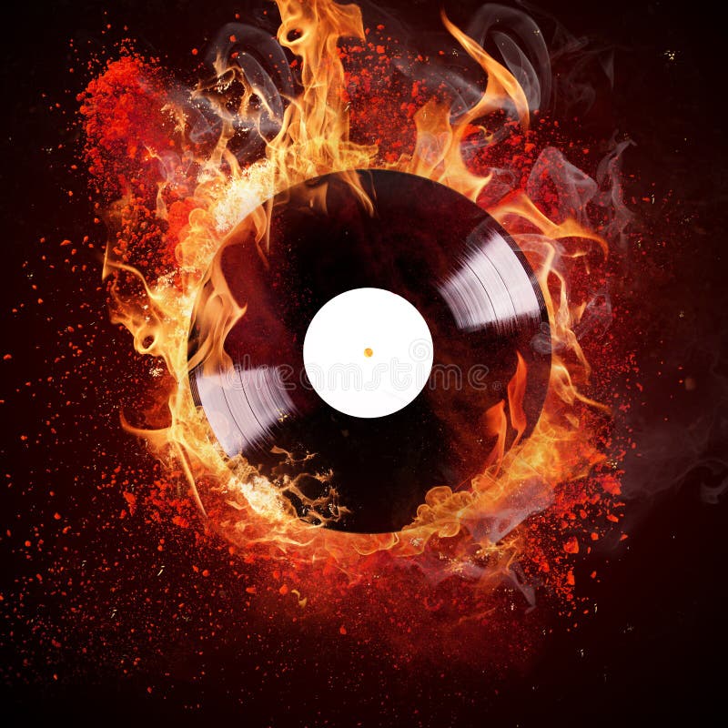 Hot Vinyl on Fire Illustration Stock Illustration - Illustration of ...