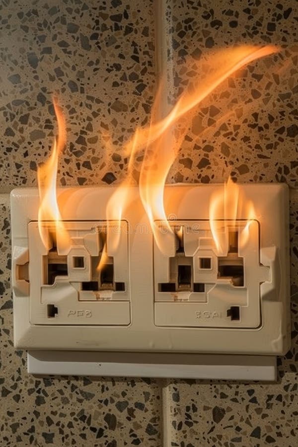 Burning Wall Socket Presents Serious Electrical Fire Hazard, Urgent ...