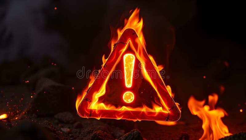 Burning Exclamation Mark Dark Background Stock Photos - Free & Royalty ...