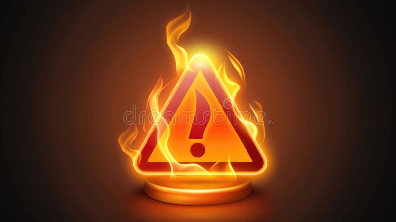 A Burning Warning Sign with a Question Mark, Suitable for Illustrating ...