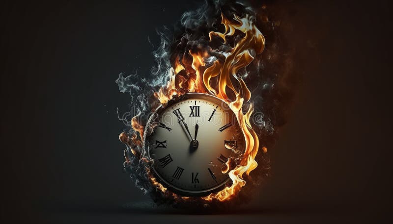 Burning Watch Dial, Generative Ai Stock Illustration - Illustration of ...