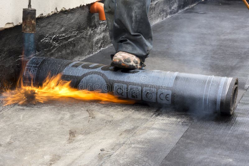 Burning the Waterproof Membrane Stock Photo - Image of waterproofing ...