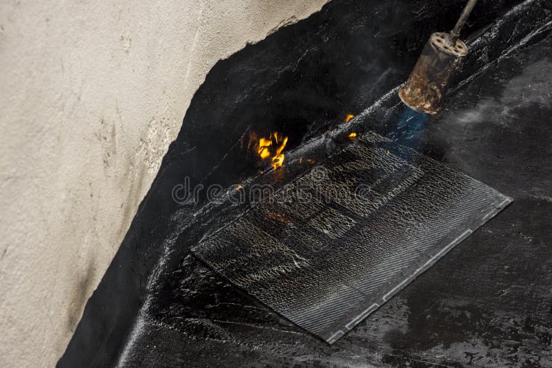 Burning the Waterproof Membrane Stock Photo - Image of waterproofing ...