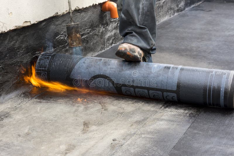 Burning the Waterproof Membrane Stock Photo - Image of waterproofing ...