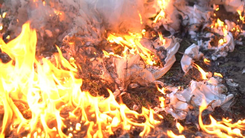 Burning White Cloth or Dress on Ground Stock Video - Video of cotton ...