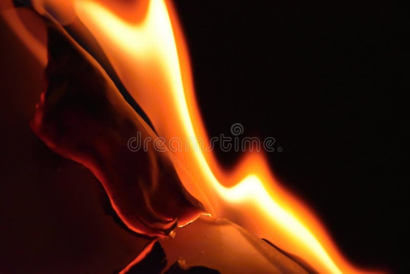 Burning White Paper and Charred the Edges of the Paper. Stock Image ...