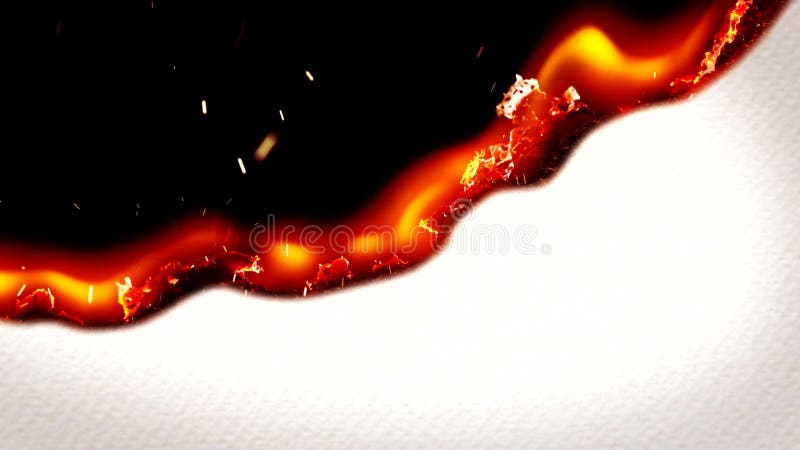 White Paper Burning, Revealing Green Screen. the Paper Burns, Smoke and ...