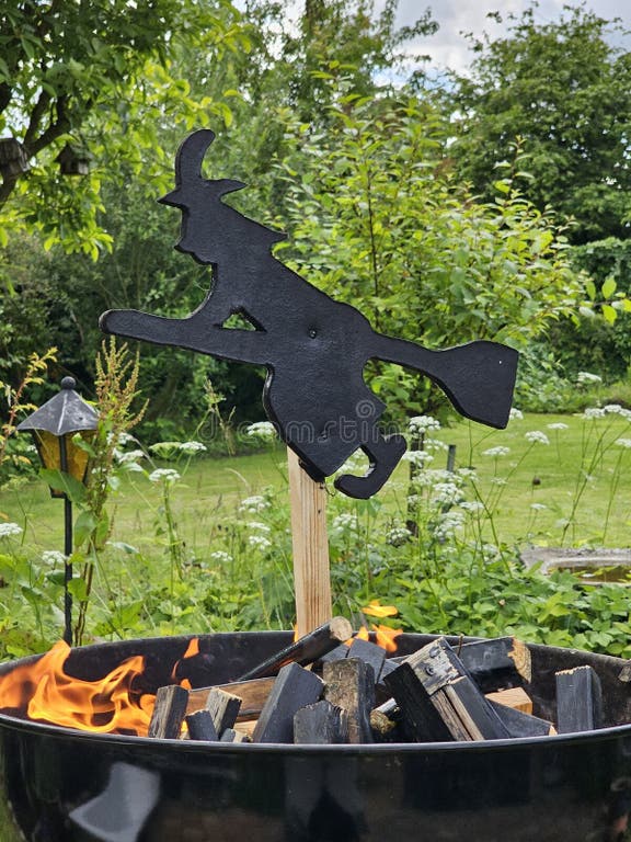 Burning the Witch on Bonfire Stock Photo - Image of burning, midsummer ...