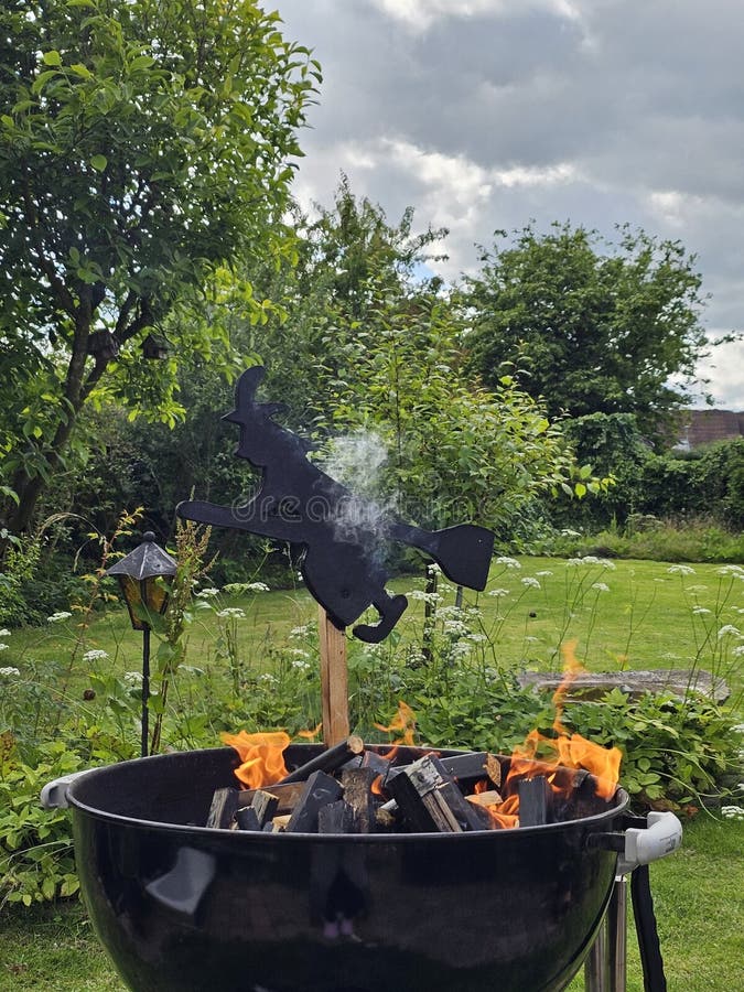 Burning the Witch on Bonfire Stock Image - Image of burning, midsummer ...