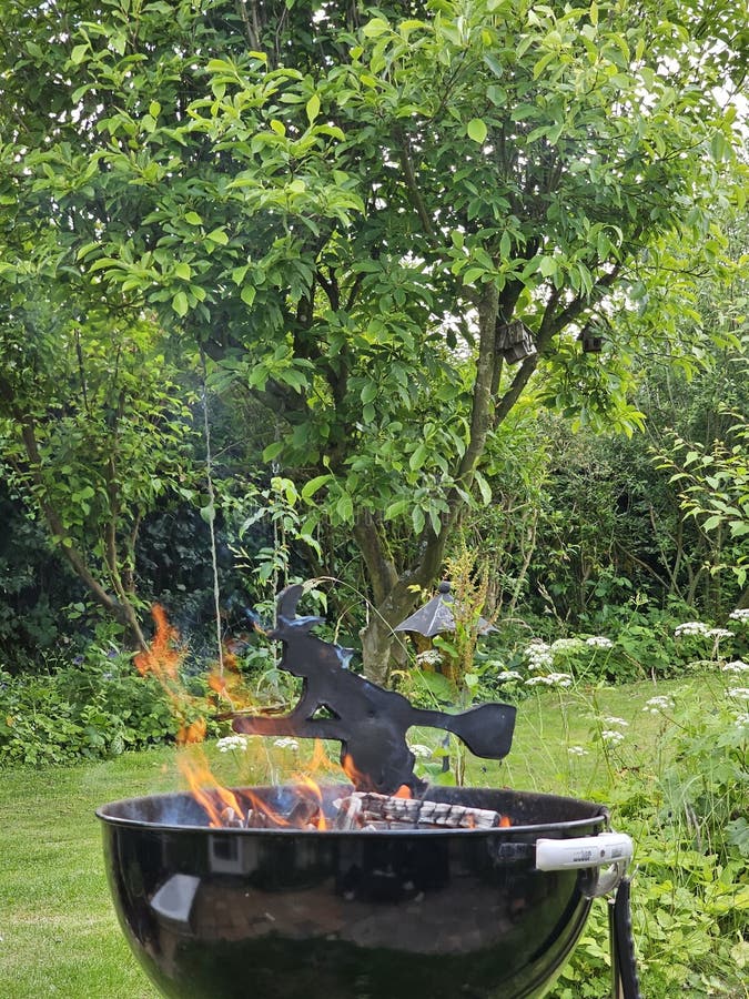 Burning the Witch on Bonfire Stock Image - Image of bonfire, midsummer ...