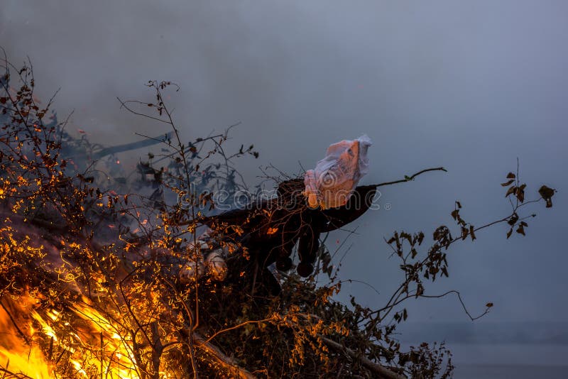 Burning a Witch Effigy is a Danish Midsummer Tradition Stock Image ...