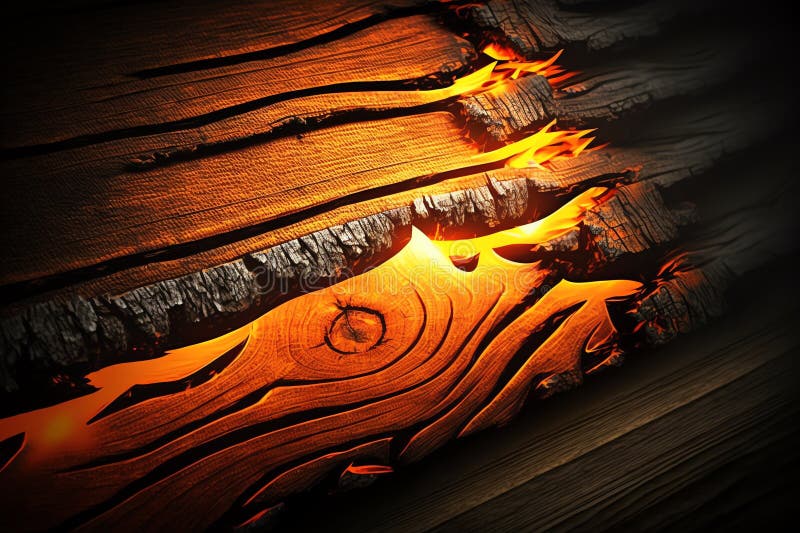 Burning Wood Abstract Background. Generative AI Stock Illustration ...
