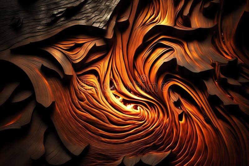 Burning Wood Abstract Background. Generative AI Stock Illustration ...