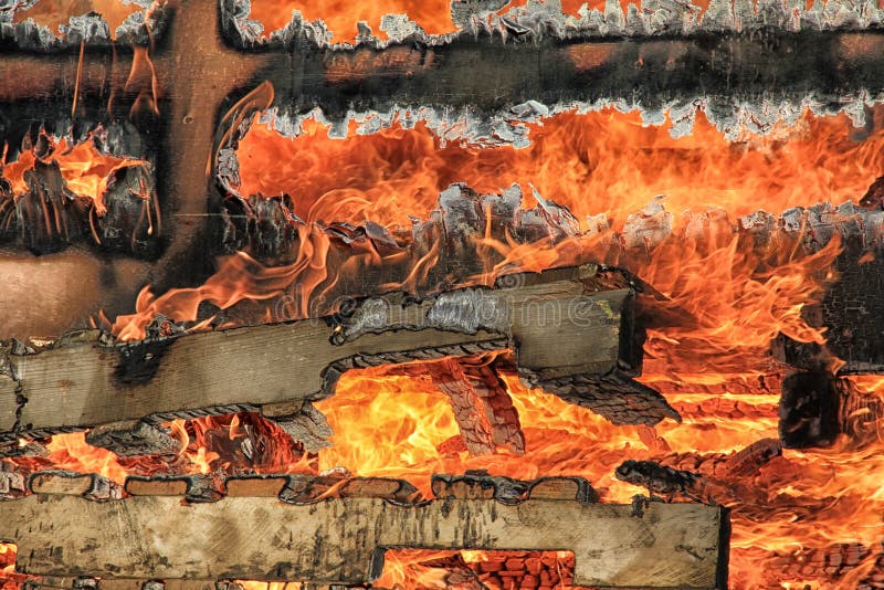 Burning wood stock photo. Image of scrap, fire, destroying - 52605374