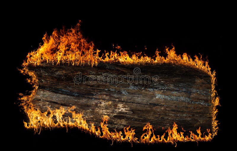 Burning wooden board stock photo. Image of coals, element - 30514422