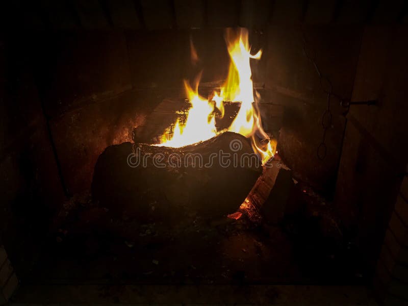 Cosy fire in bedroom stock photo. Image of house, stone - 10951690