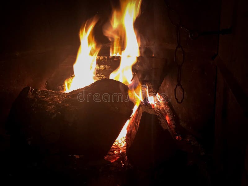 Cosy fire in bedroom stock photo. Image of house, stone - 10951690