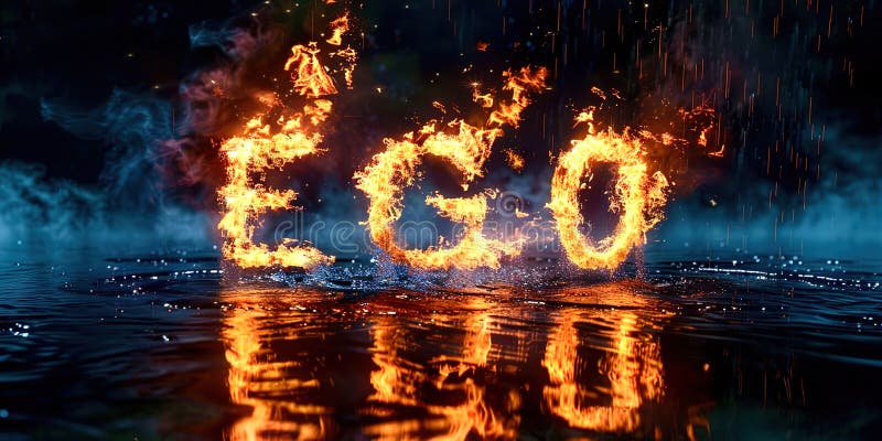 The Burning Word of the Ego Stock Illustration - Illustration of ...
