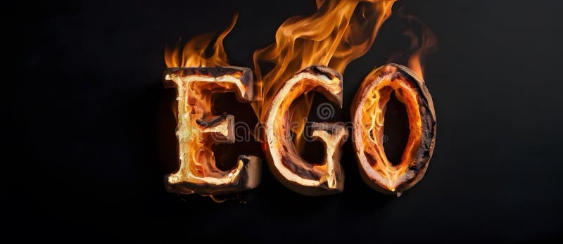 The Burning Word of the Ego Stock Illustration - Illustration of frame ...