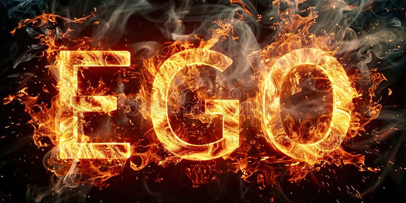 The Burning Word of the Ego Stock Illustration - Illustration of egoism ...