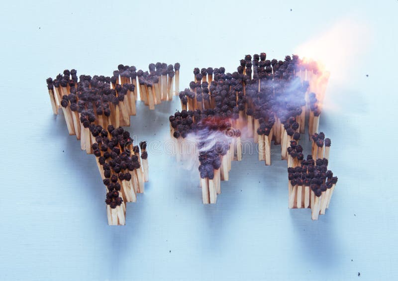 Burning Match Setting Fire To Its Neighbors Stock Photo - Image of ...