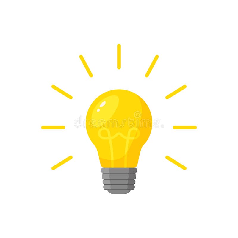 Burning Yellow Lamp in Flat Style, Vector Illustration Stock Vector ...
