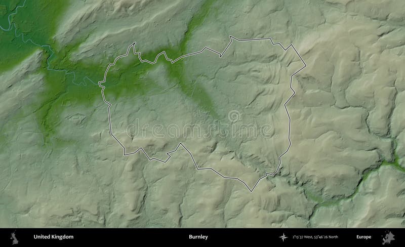 Burnley Outlined, United Kingdom. Physical Stock Illustration ...