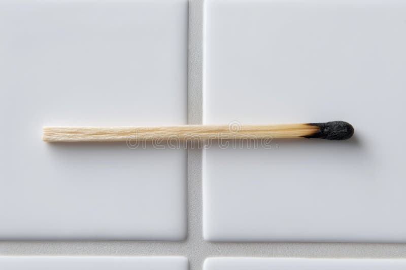Burnout Concep. One Intact Matchstick Next To a Burned-Out One on White ...