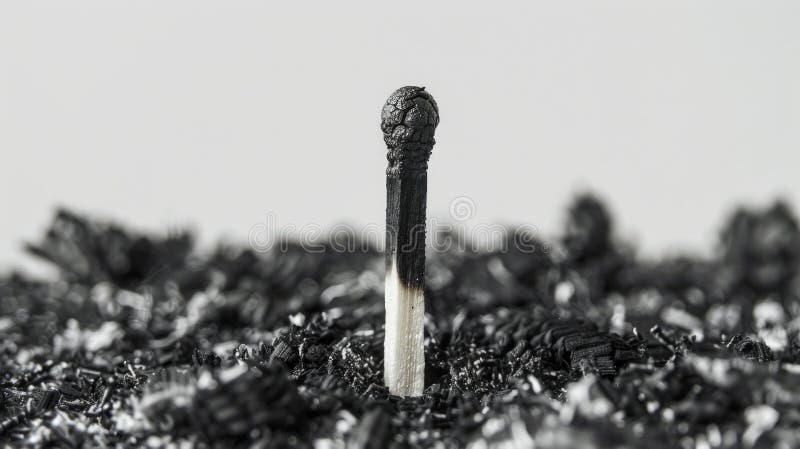 Burnout Concept Matchstick Completely Burned Out, Stock Illustration ...