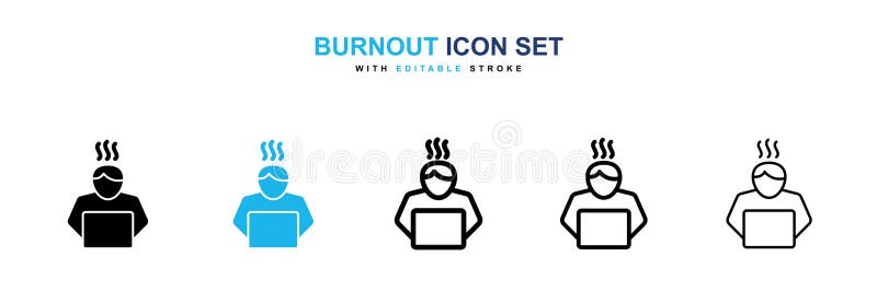 Burnout icon vector stock illustration. Illustration of concept - 348440680