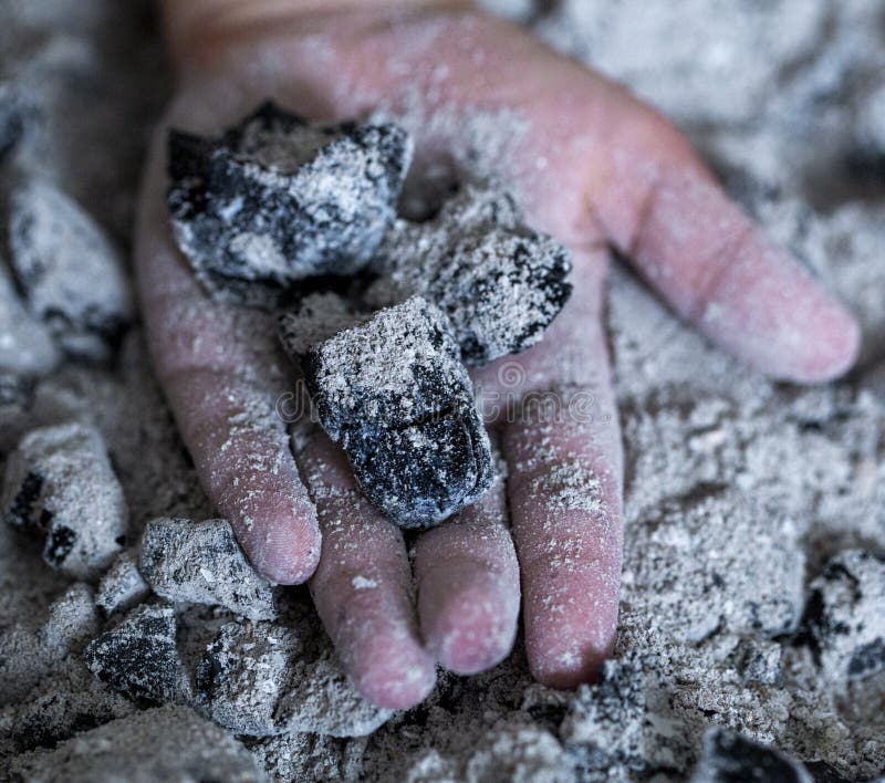 Burnt Ashes in a Child `s Hand Stock Photo - Image of global ...