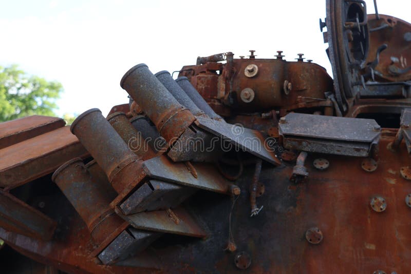 Burnt Broken Russian Tank in Ukraine Stock Image - Image of mission ...
