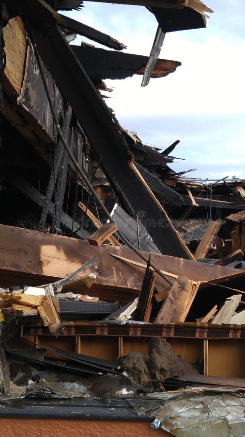Burnt building stock photo. Image of damage, burnt, sustained - 96858886