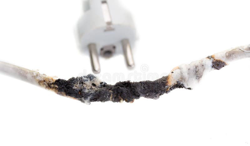 Burnt power plug stock photo. Image of connection, hazard - 36324564