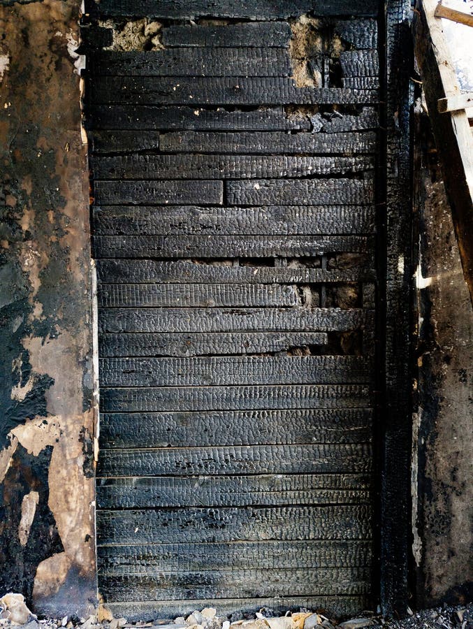 Burnt Charred Wooden Plank Surface after Fire Stock Photo - Image of ...