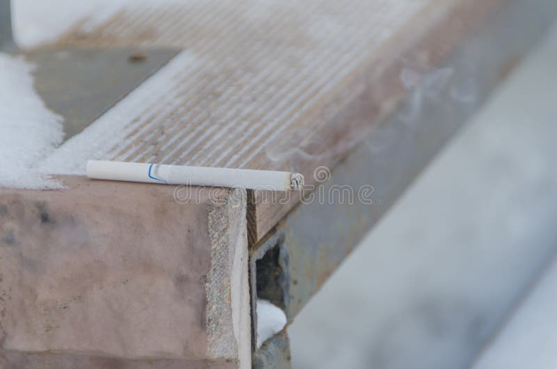 The Burnt Cigarette Lies on the Step Stock Image - Image of health ...