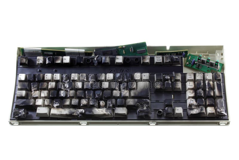Burnt Computer Keyboard stock photo. Image of studio - 135349754
