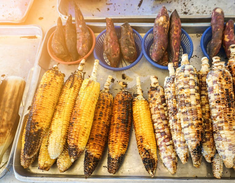 Burnt Corn - close up. stock image. Image of barbecue - 110891419